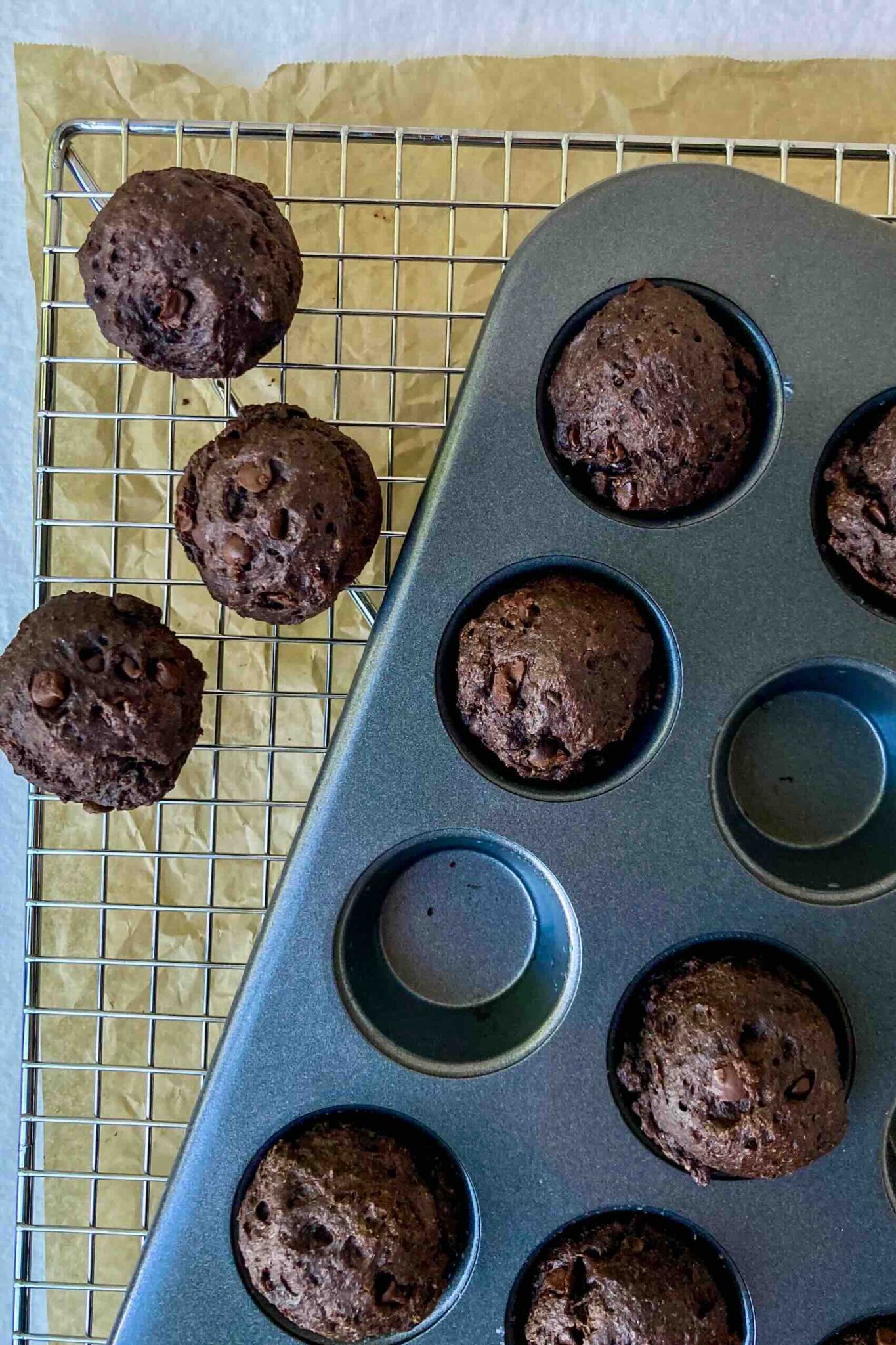 Double Chocolate Flaxseed Mini Muffins