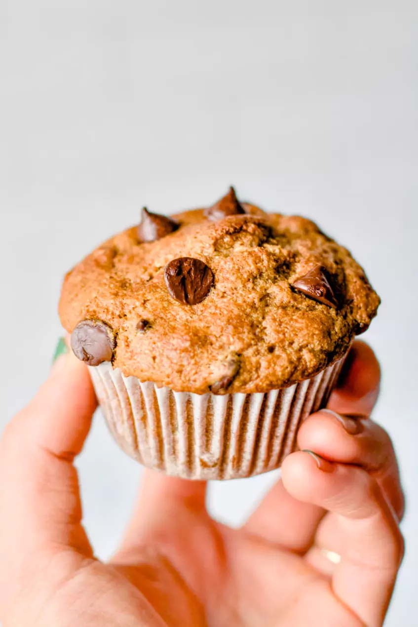 Healthy Whole Wheat Chocolate Chip Muffins